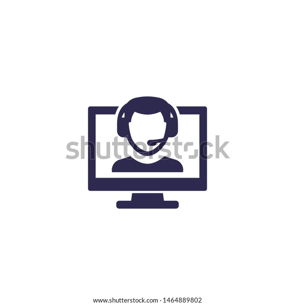 Online Customer Service Icon Vector: vector de stock (libre de regalías ...