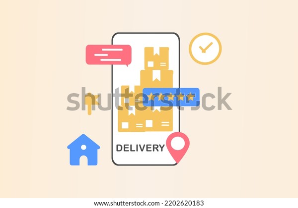 Online Delivery Courier Service Delivery Tracking Stock Vector (Royalty ...