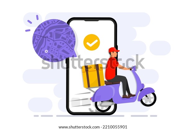 Online Delivery Service Order Application On Stock Vector (Royalty Free ...