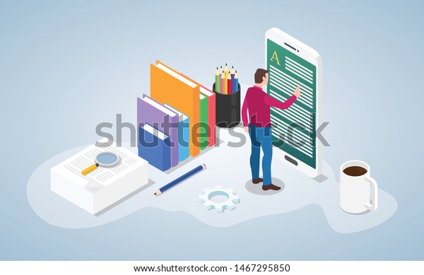 Online Digital Reading Book Concept People Stock Vector (Royalty Free ...