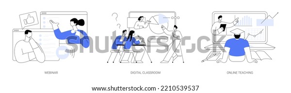 Online Education Abstract Concept Vector Illustration Stock Vector ...