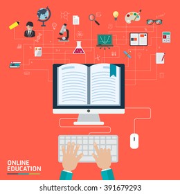 Concept Online Education Elearning Online Education Stock Vector ...