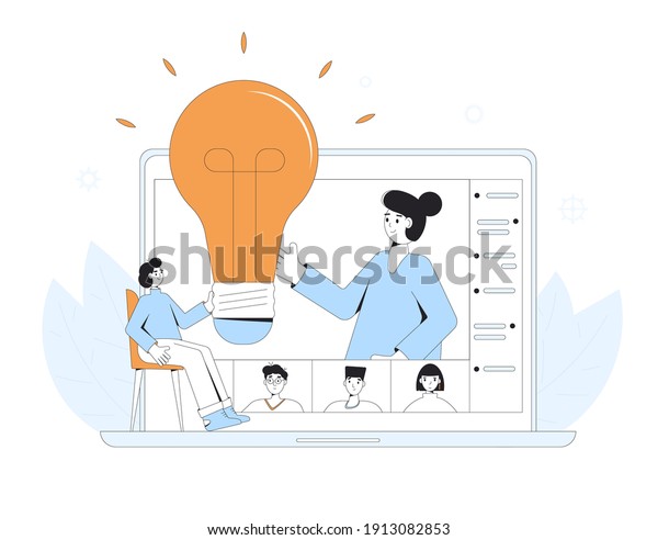 Online Education Digital Learning Teacher Gives Stock Vector (Royalty ...