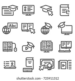 Online Education Icons Video Tutorials Training Stock Vector (Royalty Free) 725911312 | Shutterstock