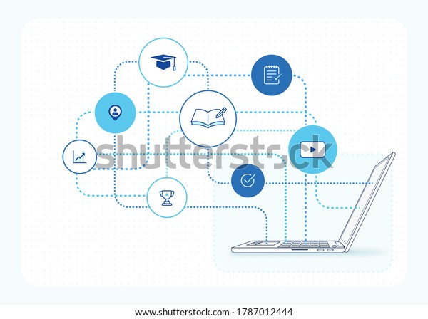 Online Education Illustration E Learning Courses Stock Vector (Royalty ...