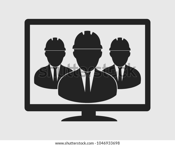 Online Engineer Team Icon Male Symbols Stock Vector (Royalty Free ...