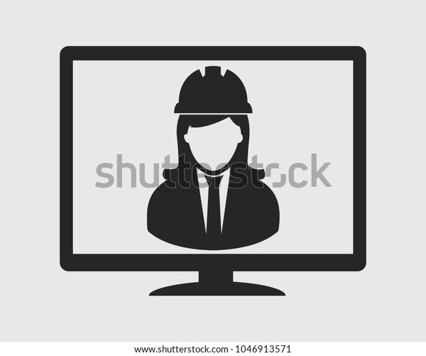 Online Engineering Support Icon Male Symbol Stock Vector (Royalty Free ...