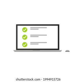 Online Exam Checklist Online Testing Approved Stock Vector (Royalty ...