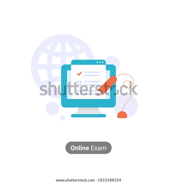 Online Exam Test Questionnaire Mouse Pencil Stock Vector (Royalty Free ...
