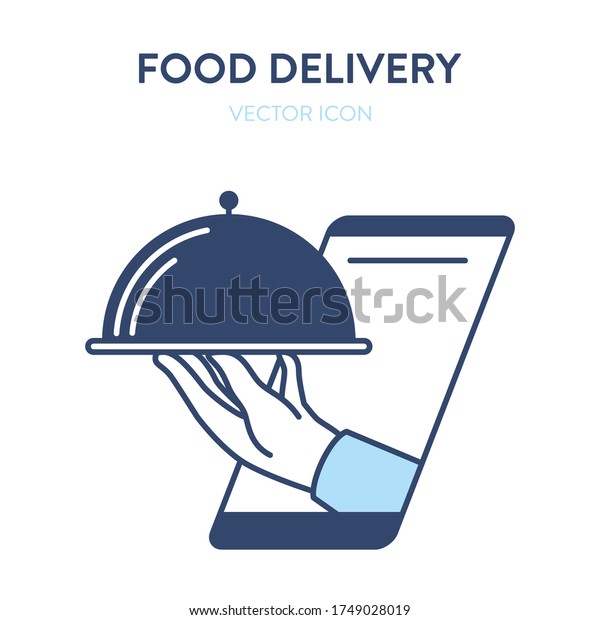 Online Food Ordering Icon Vector Concept Stock Vector (Royalty Free ...