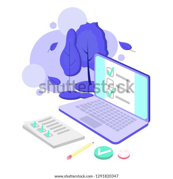 Online Form Survey On Computer Vector Stock Vector (Royalty Free ...