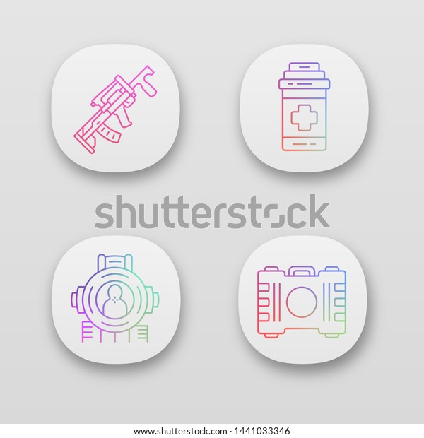 Online Game Inventory App Icon Set Stock Vector (Royalty Free ...