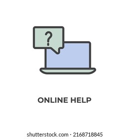 Online Help Vector Icon Colorful Flat Stock Vector (Royalty Free ...