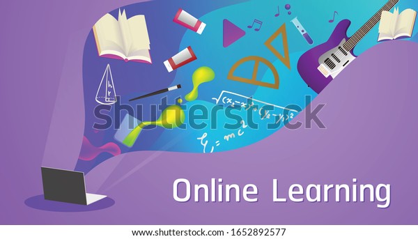 Online Learning Concept Distance Education Online Stock Vector (Royalty ...