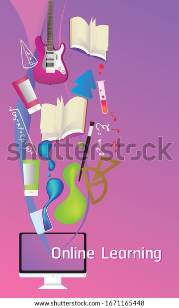 Online Learning Concept Distance Education Online Stock Vector (Royalty ...