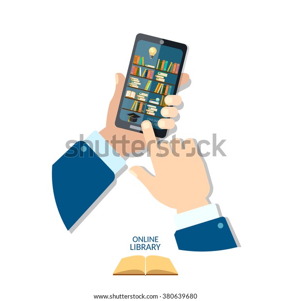 Online Mobile Library Mobile App Library Stock Vector (Royalty Free ...