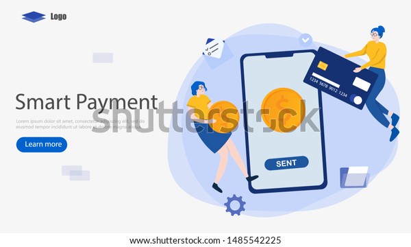 Online Money Transfer Vector Illustration Concept Stock Vector (Royalty ...