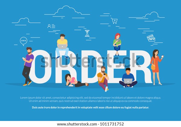 Online Order Concept Vector Illustration People Stock Vector (Royalty ...