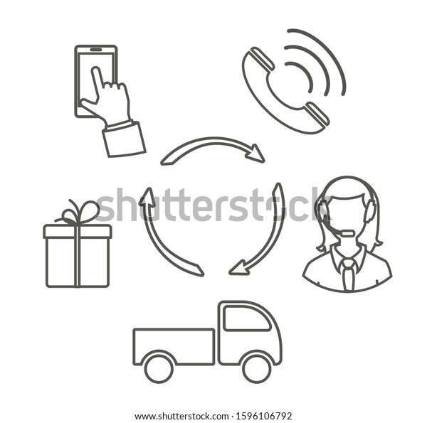 Online Ordering On Interneta Set Vectorsorder Stock Vector (Royalty ...