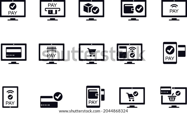 Online Payment Icon Set Vector Design Stock Vector (Royalty Free ...