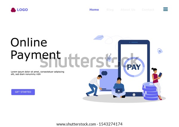 Online Payment Vector Illustration Concept Suitable Stock Vector ...