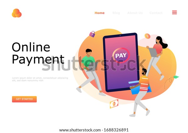Online Payment Vector Illustration Concept Suitable Stock Vector ...