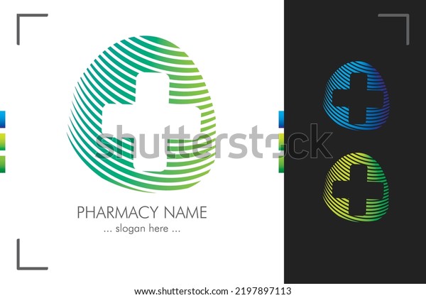 Online Pharmacy Vector Logo Biometric Concept Stock Vector (Royalty ...