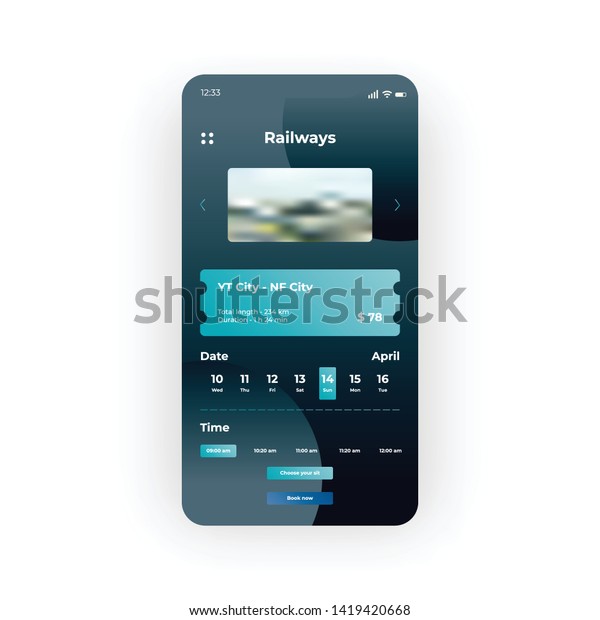 Online Railways Ticket System Ui Ux Stock Vector (Royalty Free) 1419420668