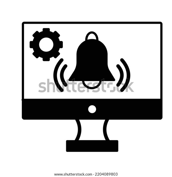 Online Reminder Black Glyph Vector Icon Stock Vector (Royalty Free ...