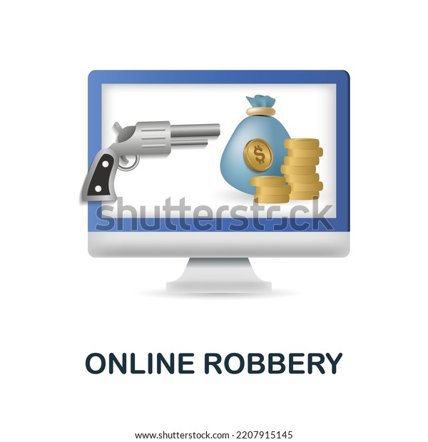 Online Robbery Icon 3d Illustration Cybercrime Stock Vector (Royalty ...