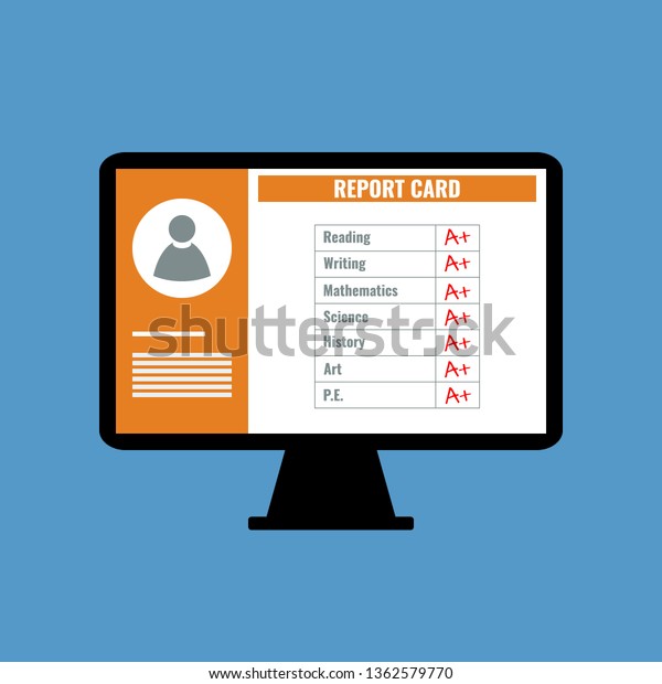 Online School Report Card Plus Grades Stock Vector (Royalty Free ...