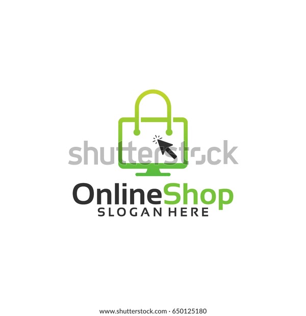 Vektor Stok Desain Logo Toko Online Template, ilustrasi (Tanpa Royalti ...