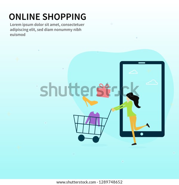 Online Shopping Concept One Stop Ecommerce Stock Vector (Royalty Free ...