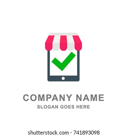 Online Shopping Mobile App Logo Vector: vector de stock (libre de ...
