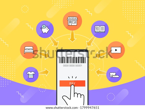 Online Shopping Platform Vector Illustration Offline Stock Vector ...