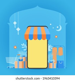 Online Store Banner Islamic Theme Ramadan Stock Vector (Royalty Free ...