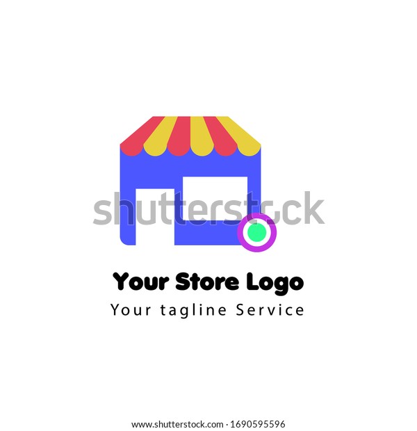 Online Store Logo Concept Template Mall Stock Vector (Royalty Free ...