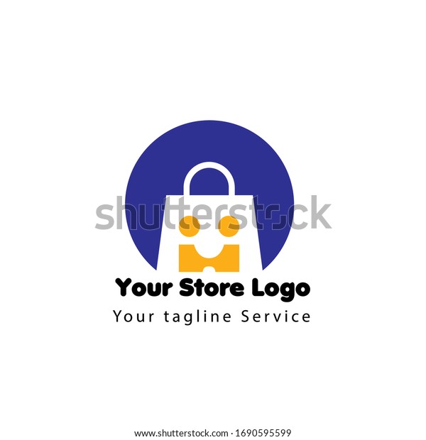 Online Store Logo Concept Template Mall Stock Vector (Royalty Free ...