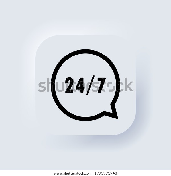 Online Support 24 7 Hours Icon Stock Vector (Royalty Free) 1993991948 ...