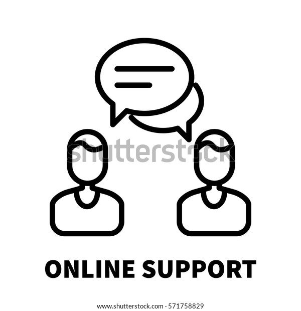 Online Support Icon Logo Modern Line Stock Vector (Royalty Free ...