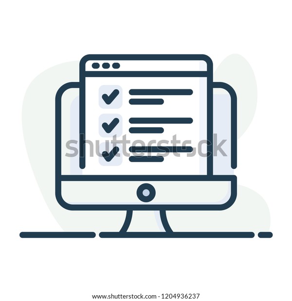 Online Survey Line Color Vector Icon Stock Vector (Royalty Free ...