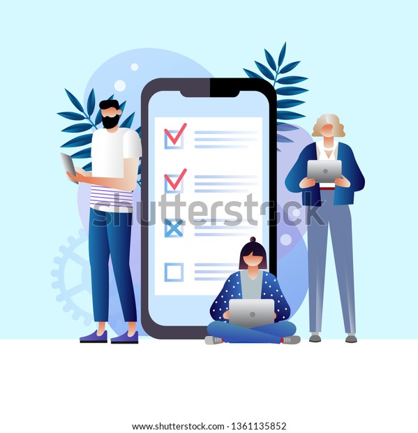 sondage en ligne concept d'illustration vectorielle, : image ...
