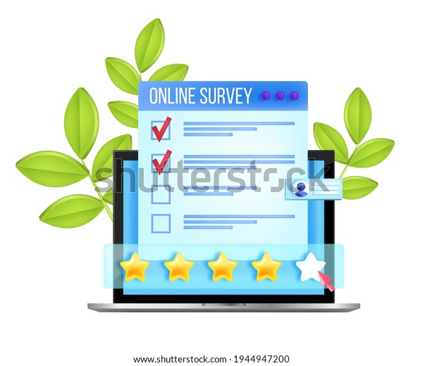 Online Survey Web Questionnaire Form Internet: เวกเตอร์สต็อก (ปลอดค่า ...