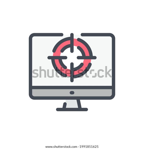 Online Target Audience Analytics Color Line Stock Vector (Royalty Free ...