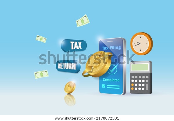 Online Tax Filing Tax Return Concept Stock Vector (Royalty Free ...