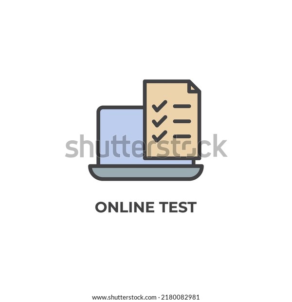 Online Test Vector Icon Colorful Flat Stock Vector (Royalty Free ...