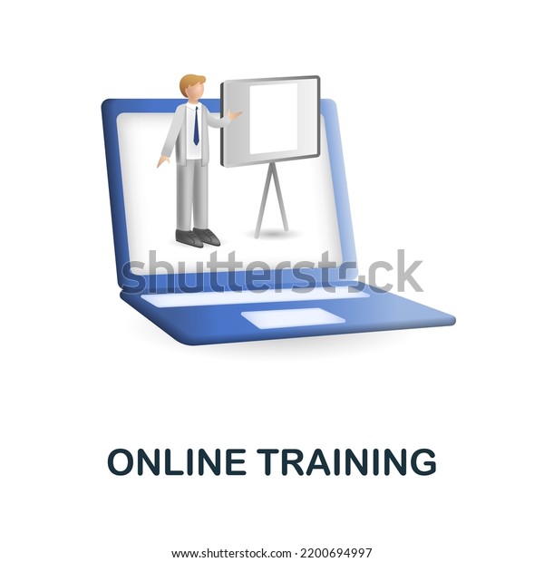 Online Training Icon 3d Illustration Business Stock Vector (Royalty ...