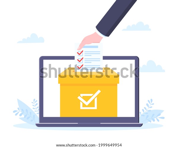 Online Voting Concept Flat Style Design Stock Vector (Royalty Free ...