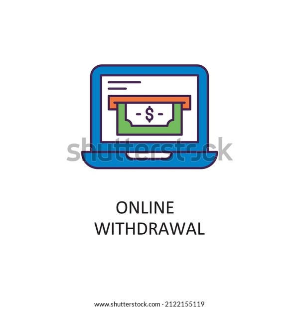 Online Withdrawal Vector Filled Outline Icon Stock Vector (Royalty Free ...