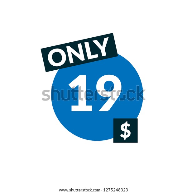 Only 19 Dollars Nineteen Dollars Emblem Stock Vector (Royalty Free ...